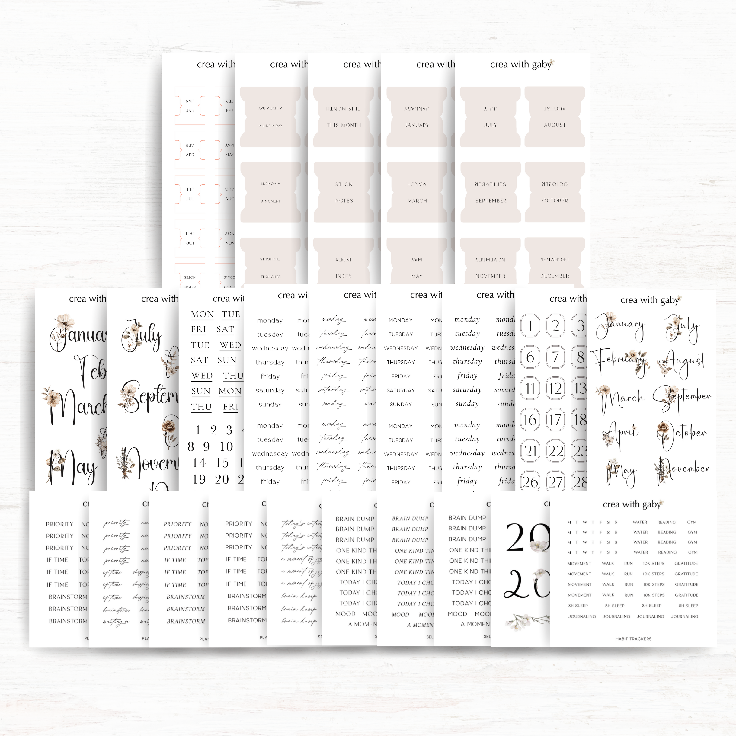 Functional sticker bundle: 24 sticker sheets (Save up to 40% ...
